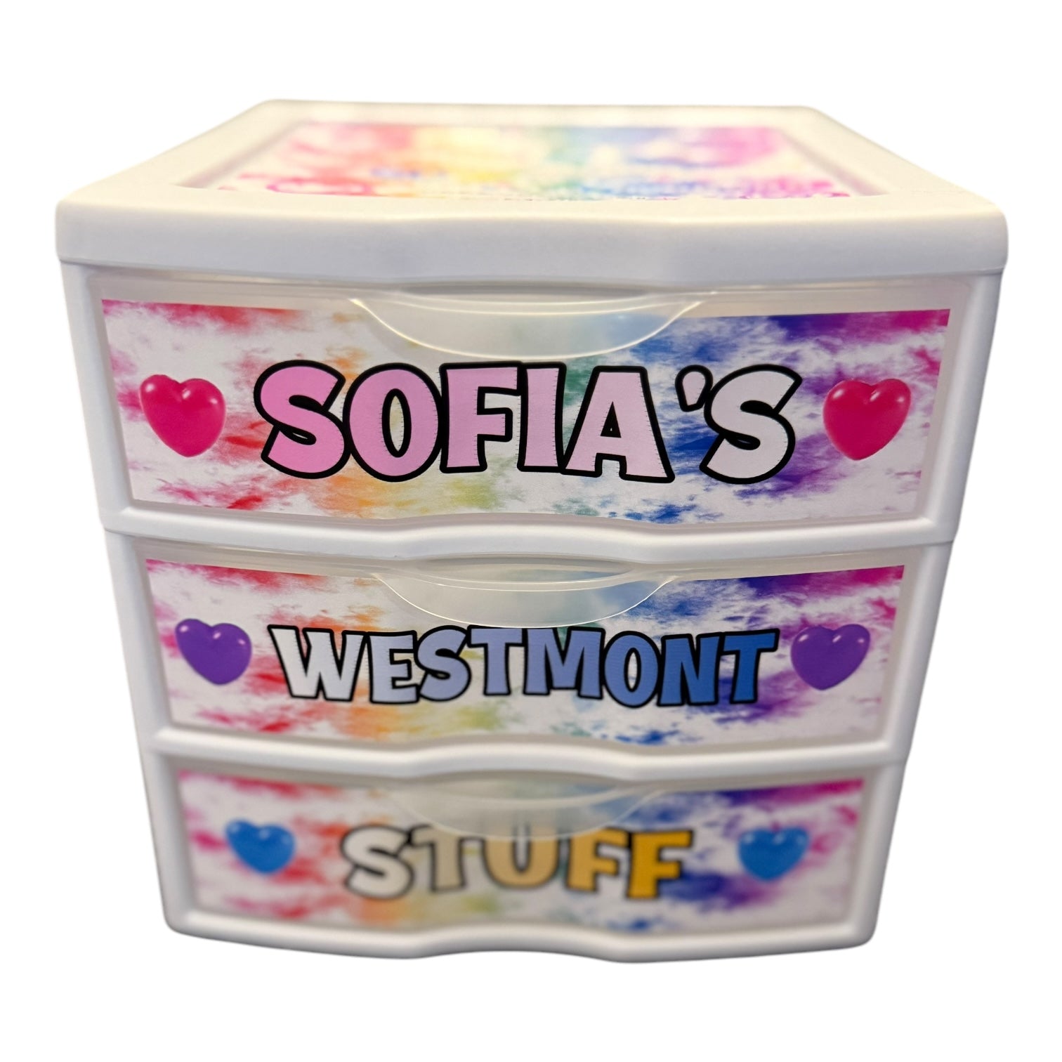 Rainbow Marble Hearts Drawers | Camp Storage Drawers – Small & Large ...