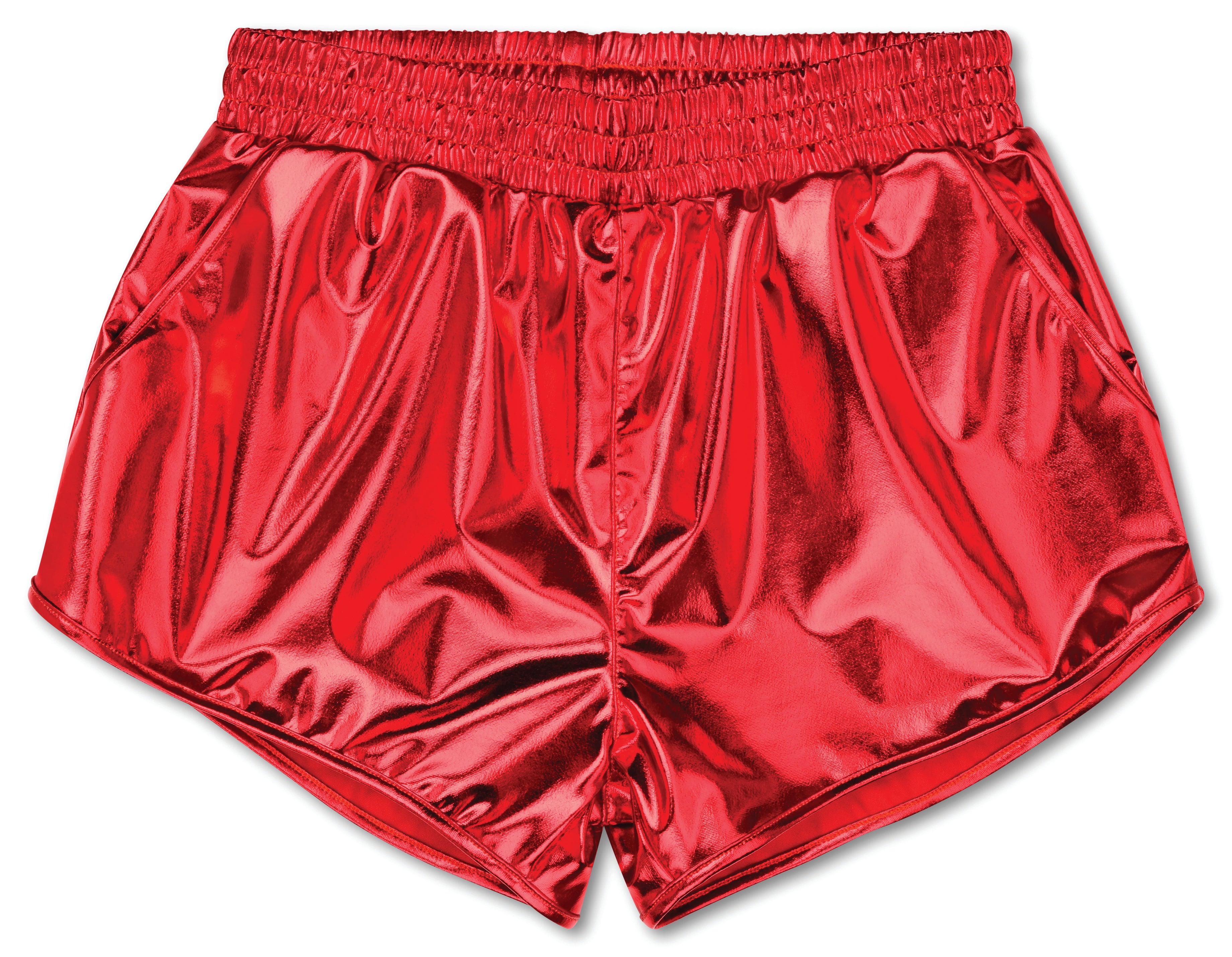 Red Metallic Shorts – Bee Bee Designs