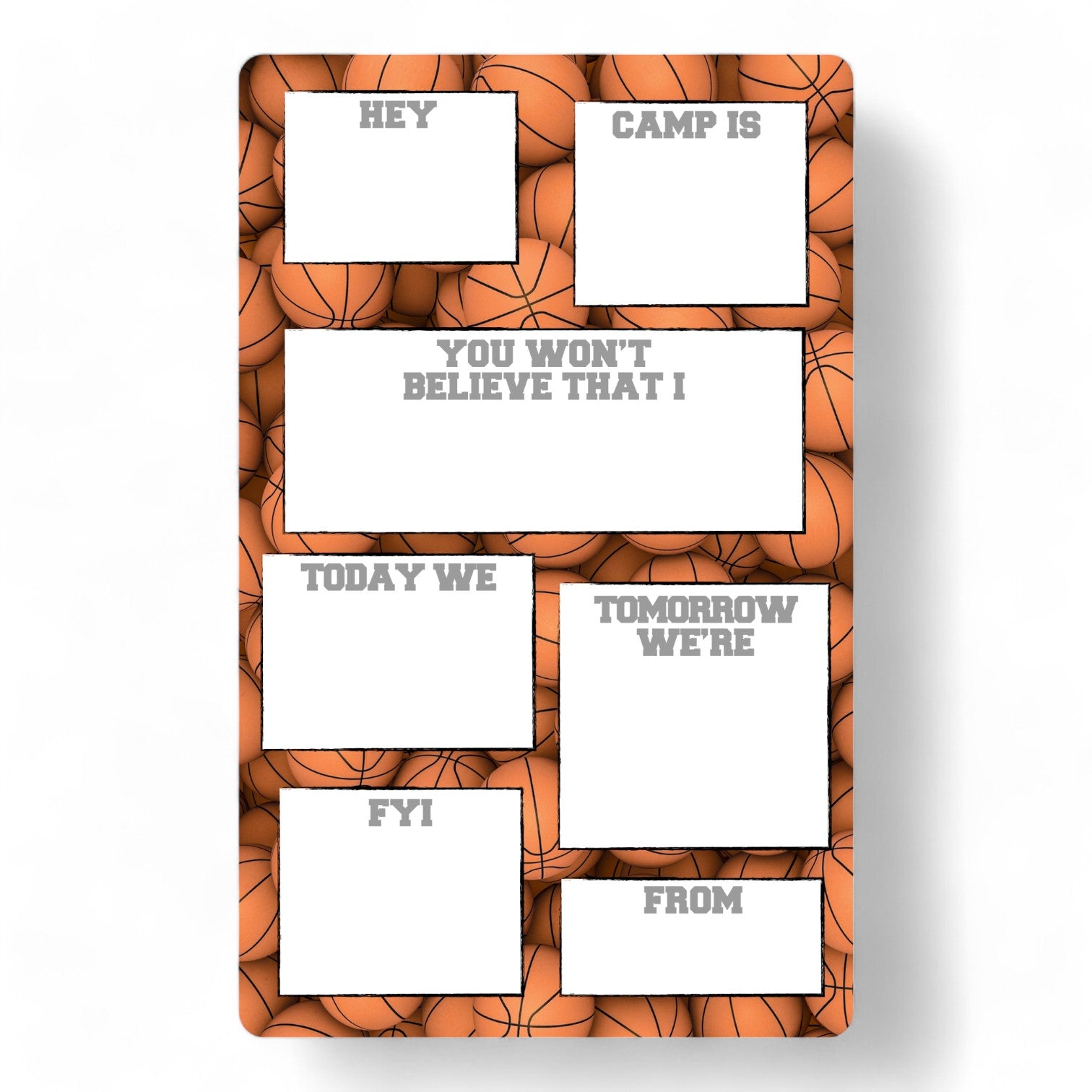 Basketballs All Around Fill-In Notepad – Camp Stationery for Boys