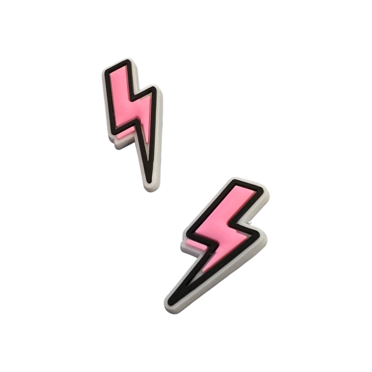 Pink Lightning Bolt Shoe Charm | Bee Bee Designs