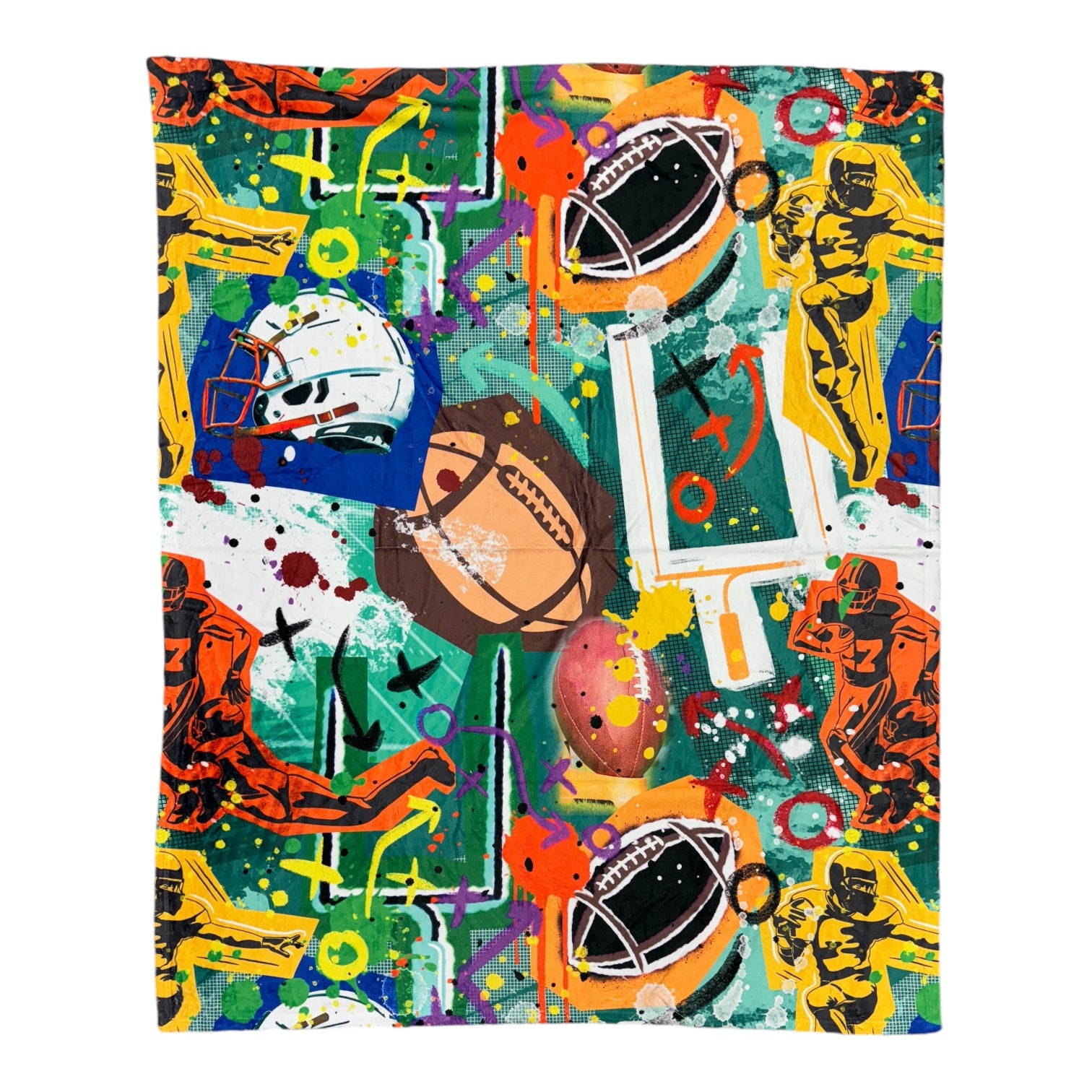 Graffiti Football Fuzzy Blanket – Bee Bee Designs