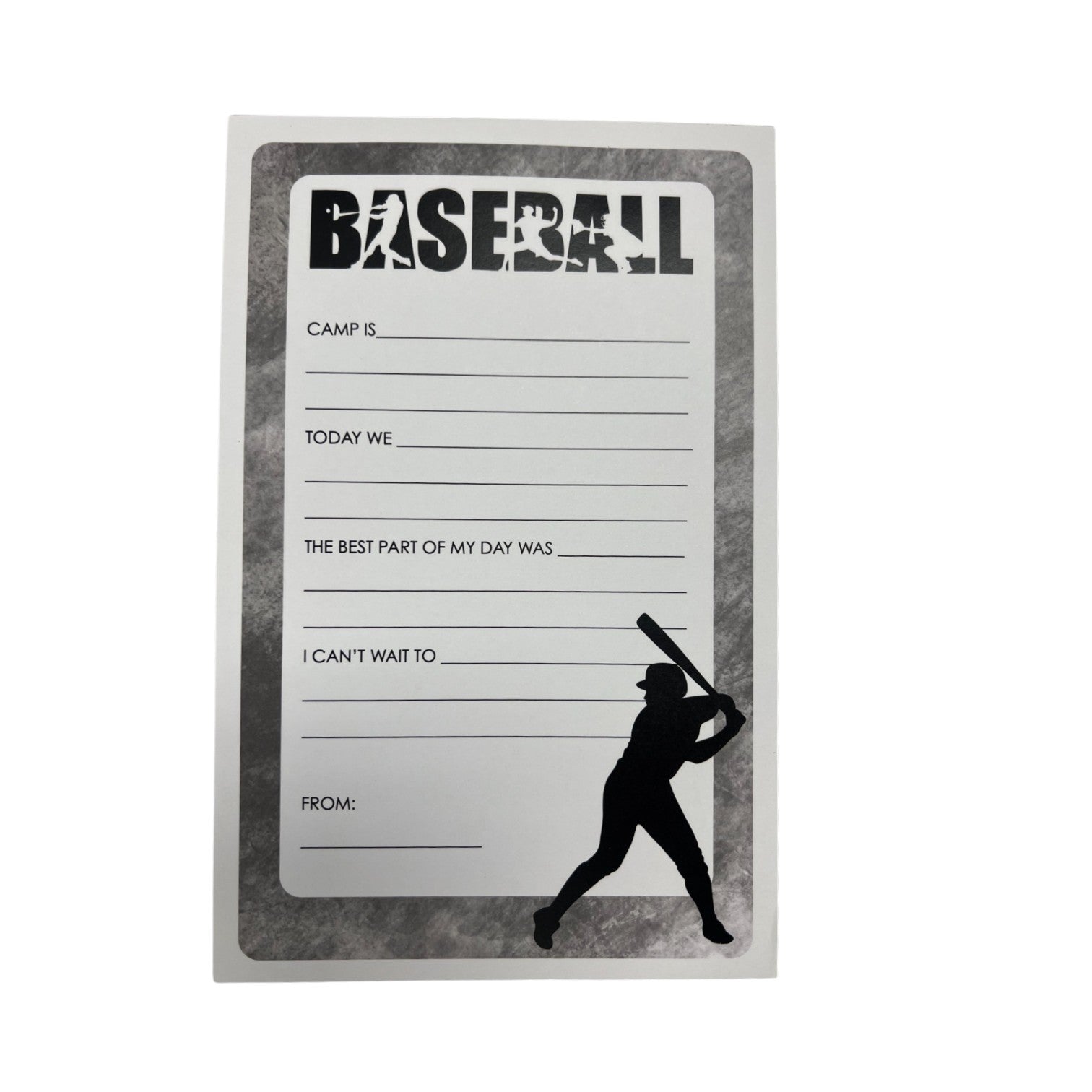 Baseball Fill-In Notepad – Camp Stationery for Boys