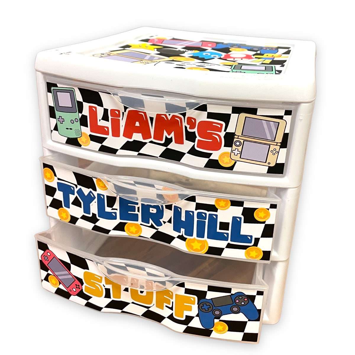 Checkered Gamer Drawers – Bee Bee Designs